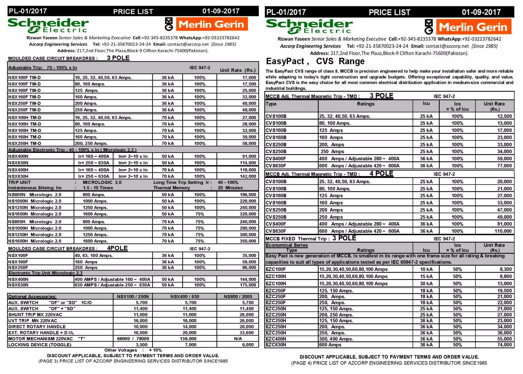 Price List-Azcorp Engineering Services Schneider Electric-Partner | PPT