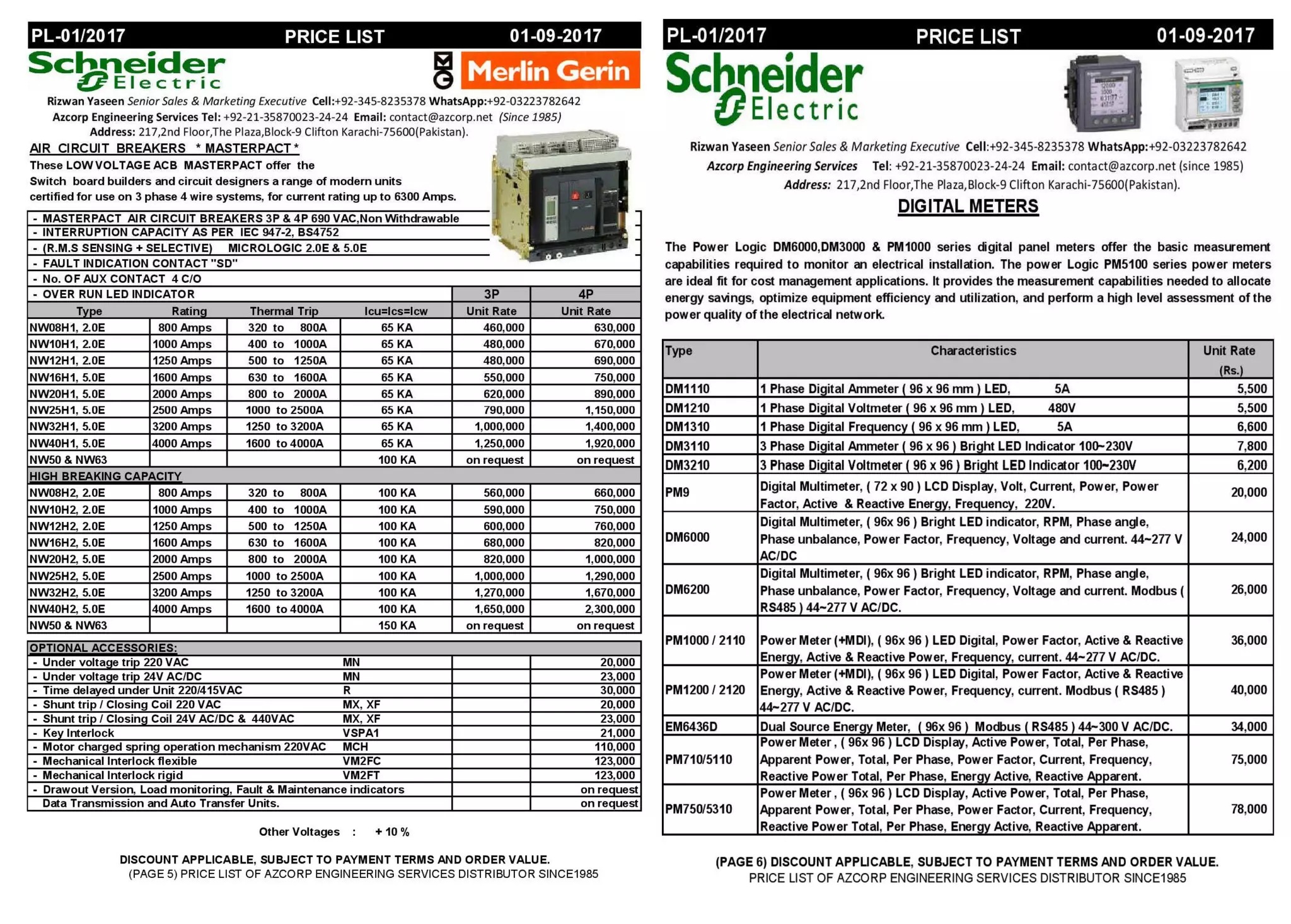 Price List-Azcorp Engineering Services Schneider Electric-Partner | PPT