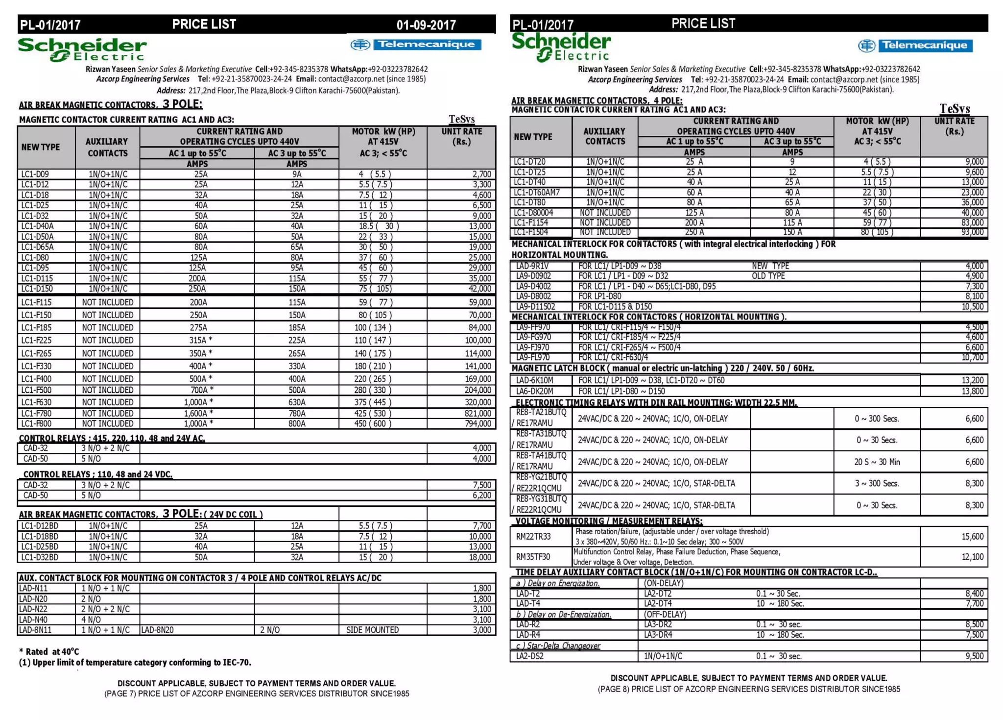 Price List-Azcorp Engineering Services Schneider Electric-Partner | PPT