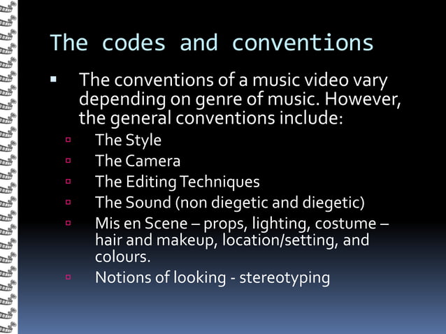 music videos codes and conventions | PPT