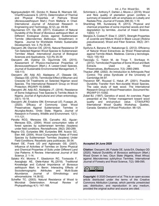 Natural Durability of Borassus aethiopum (Mart.) Wood Grown in Iwo ...
