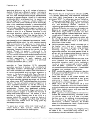 Supervised Agricultural Experience Programme (SAEP): A Veritable Tool ...