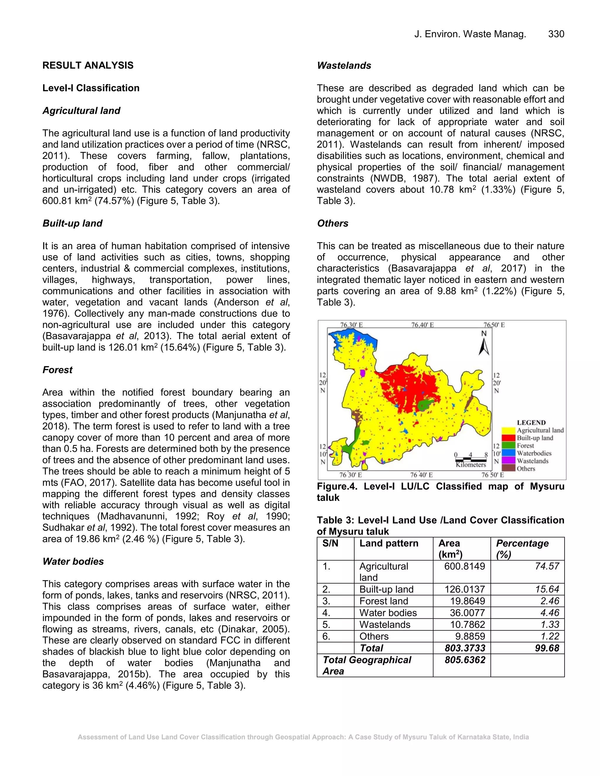 Assessment of Land Use Land Cover Classification through Geospatial ...