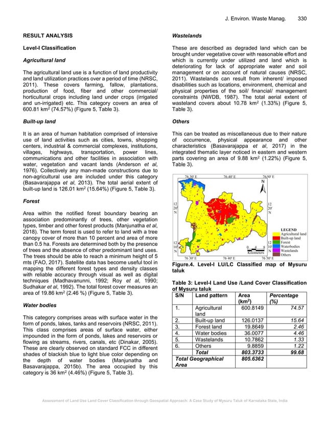 Assessment of Land Use Land Cover Classification through Geospatial ...