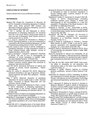 Estimation of Inbreeding Depression for Complex Traits: A Review | PDF