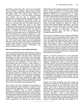Role of Seed Priming on Seed Quality: A Review | PDF
