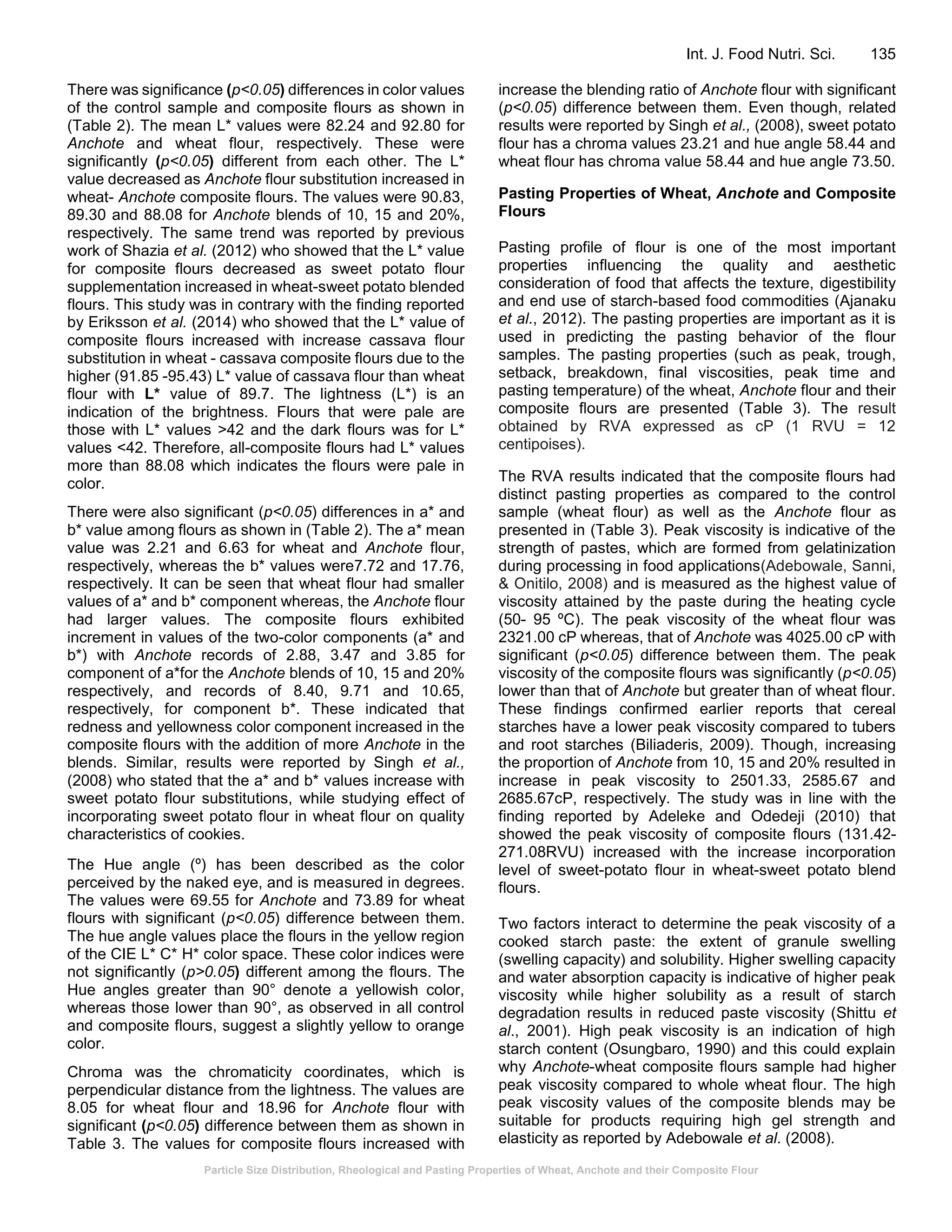Particle Size Distribution, Rheological and Pasting Properties of Wheat ...
