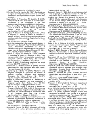 Existing practices for soil fertility management through cereals-legume ...