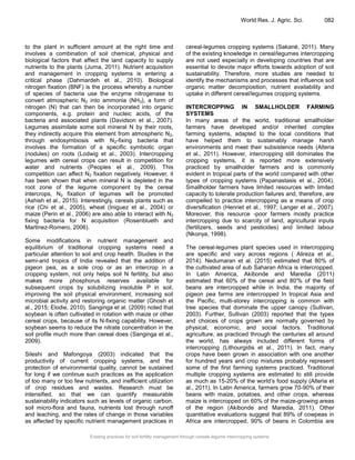 Existing practices for soil fertility management through cereals-legume intercropping systems | PDF