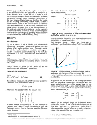 Euclidean Equivalent of Minkowski’s Space-Time Theory and the Corresponding Model of Elementary ...