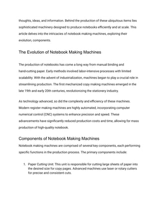 Notebook making machine in Patna, Bihar. | PDF