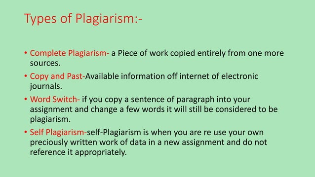 Plagiarism:-Types and Causes | PDF