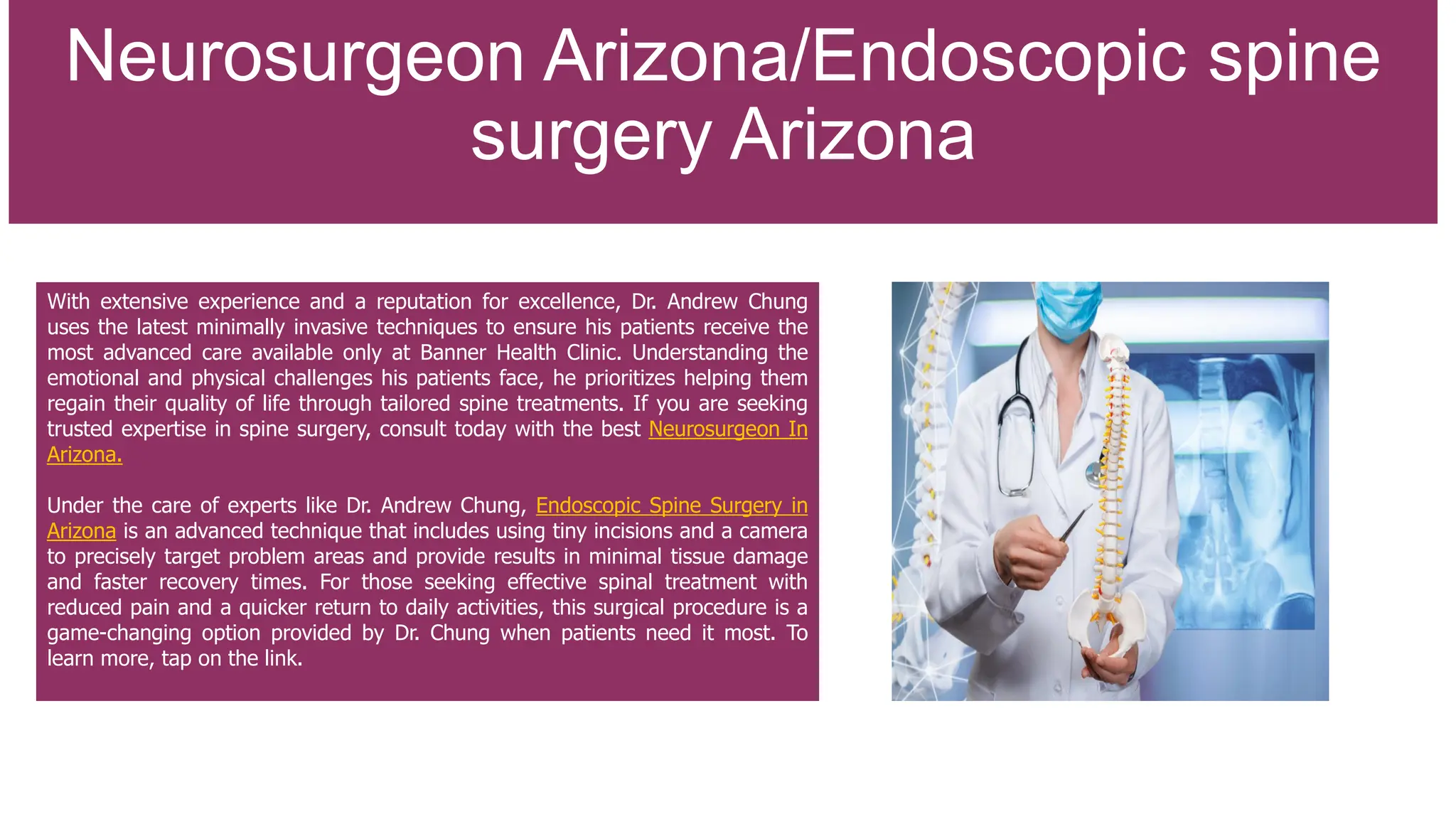 Outpatient Spine Surgery in Phoenix is now available at Banner Health | PDF