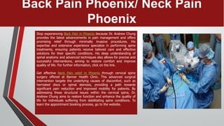 Banner Health Clinic offers in Phoenix advanced Spinal Endoscopy | PDF