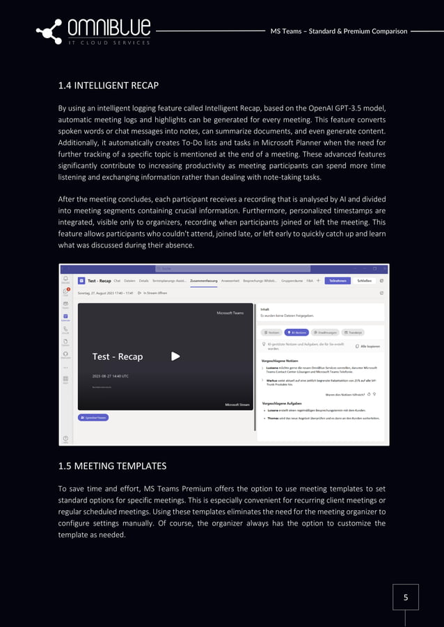 MS Teams Standard vs MS Teams Premium - Comparison Guide | PDF | Web ...