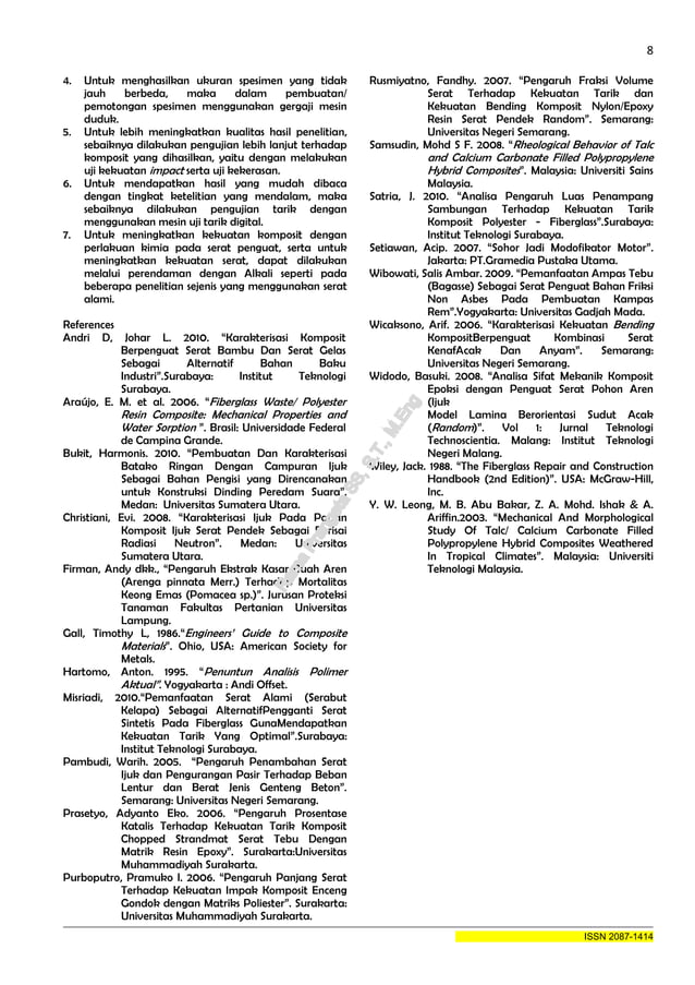 pemanfaatan limbah ijuk sebagai isian komposit | PDF | Free Download