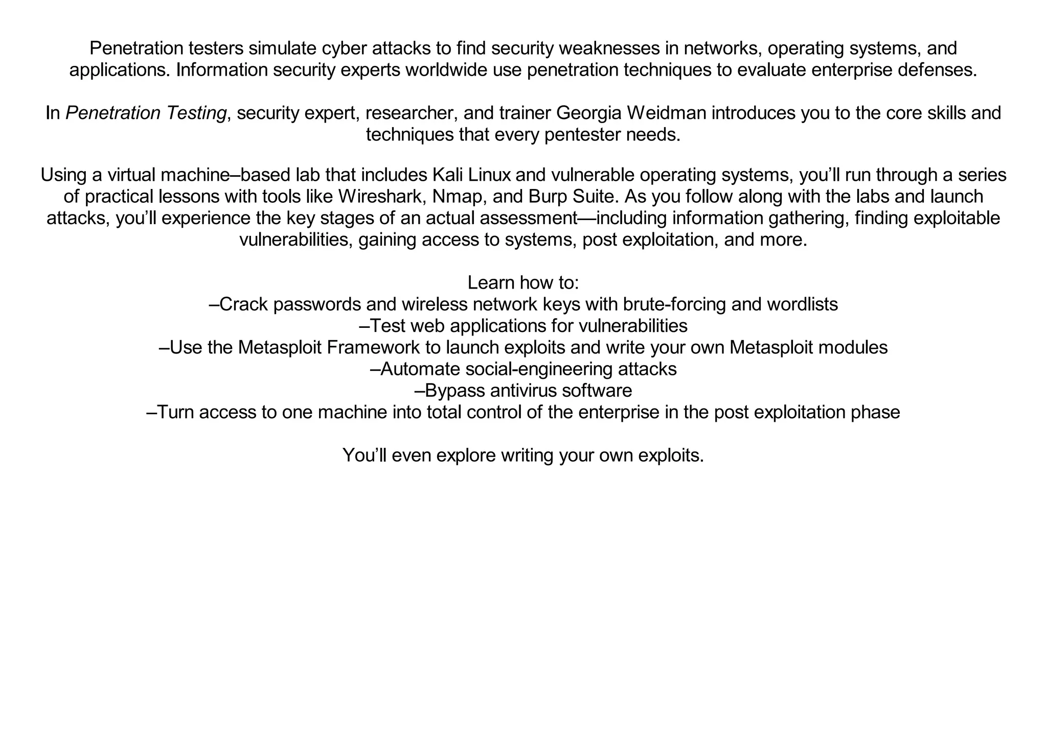 [PDF] Penetration Testing: A Hands-On Introduction to Hacking | PDF