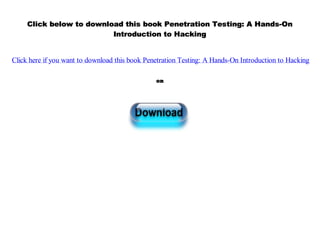 [PDF] Penetration Testing: A Hands-On Introduction to Hacking | PDF