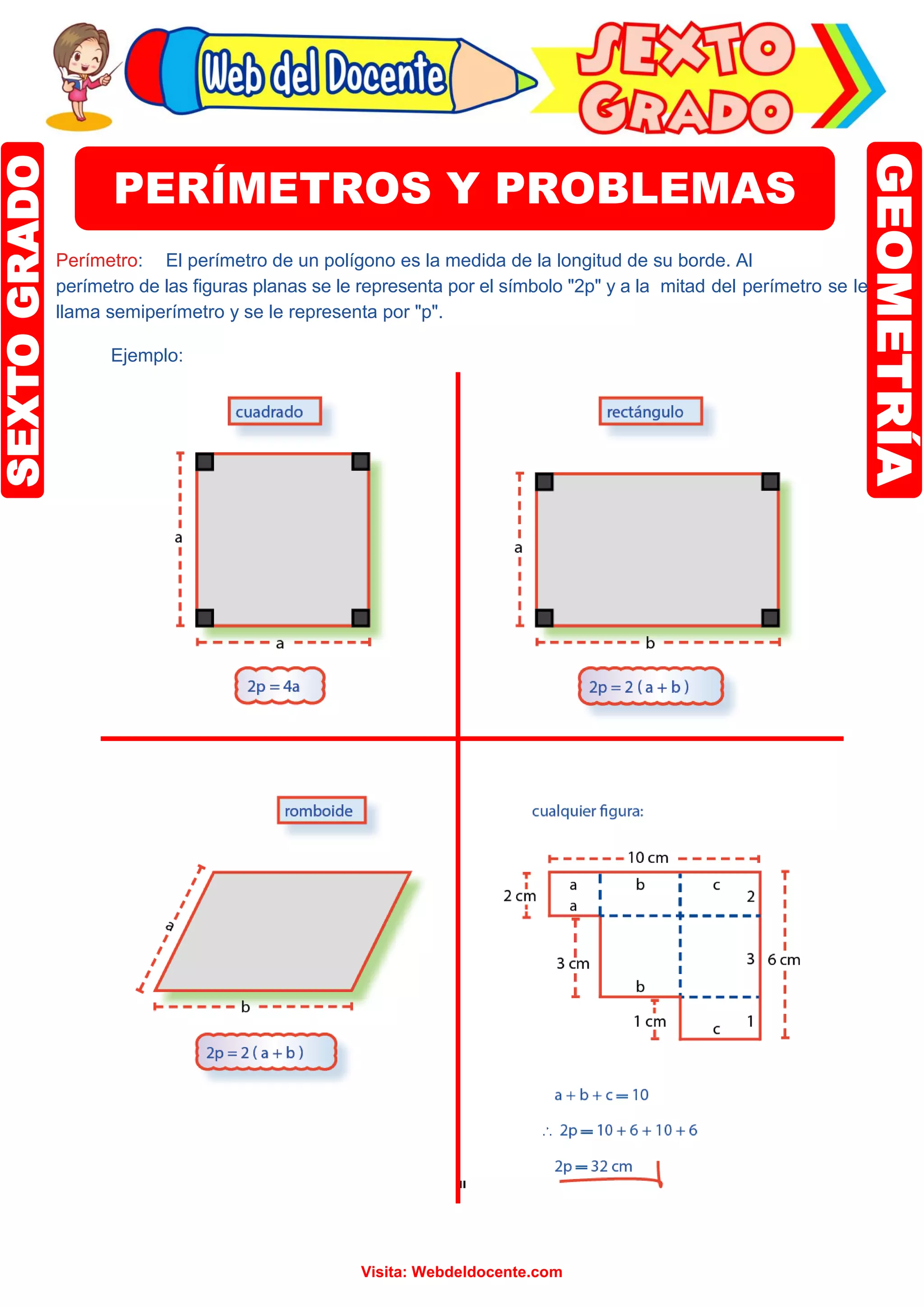 Pdf perímetros y áreas cuadrilateros | PDF