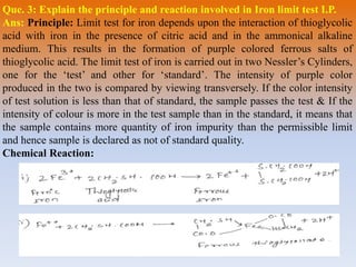 INTRODUCTION TO PHARMACEUTICAL CHEMISTRY AND LIMIT TEST | PDF