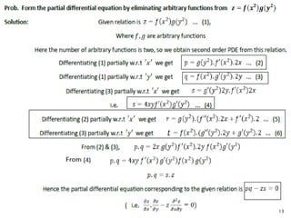 Formation of partial differential equations by eliminating arbitrary functions | PDF