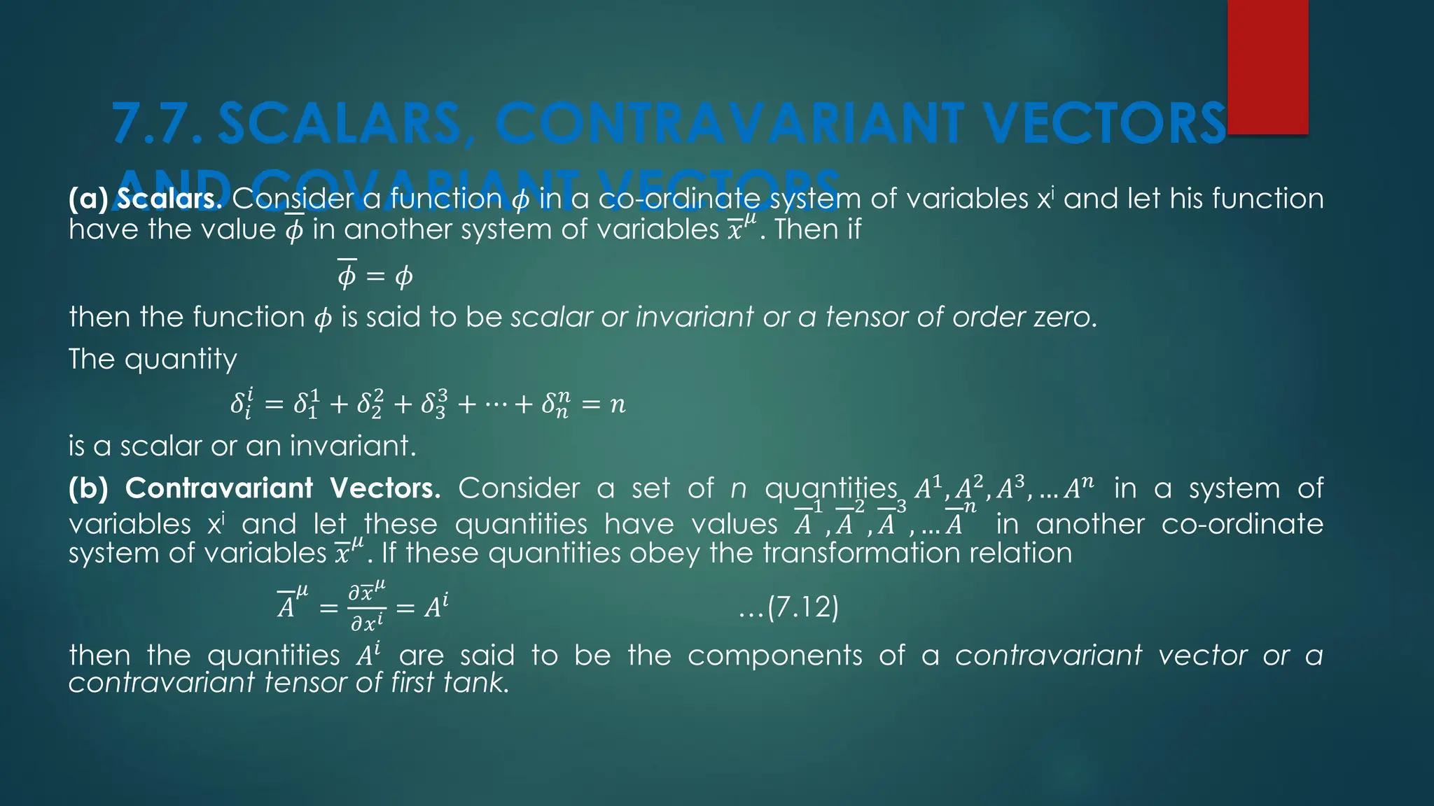 ppt MATHEMATICAL PHYSICS tensor unit 7.pdf