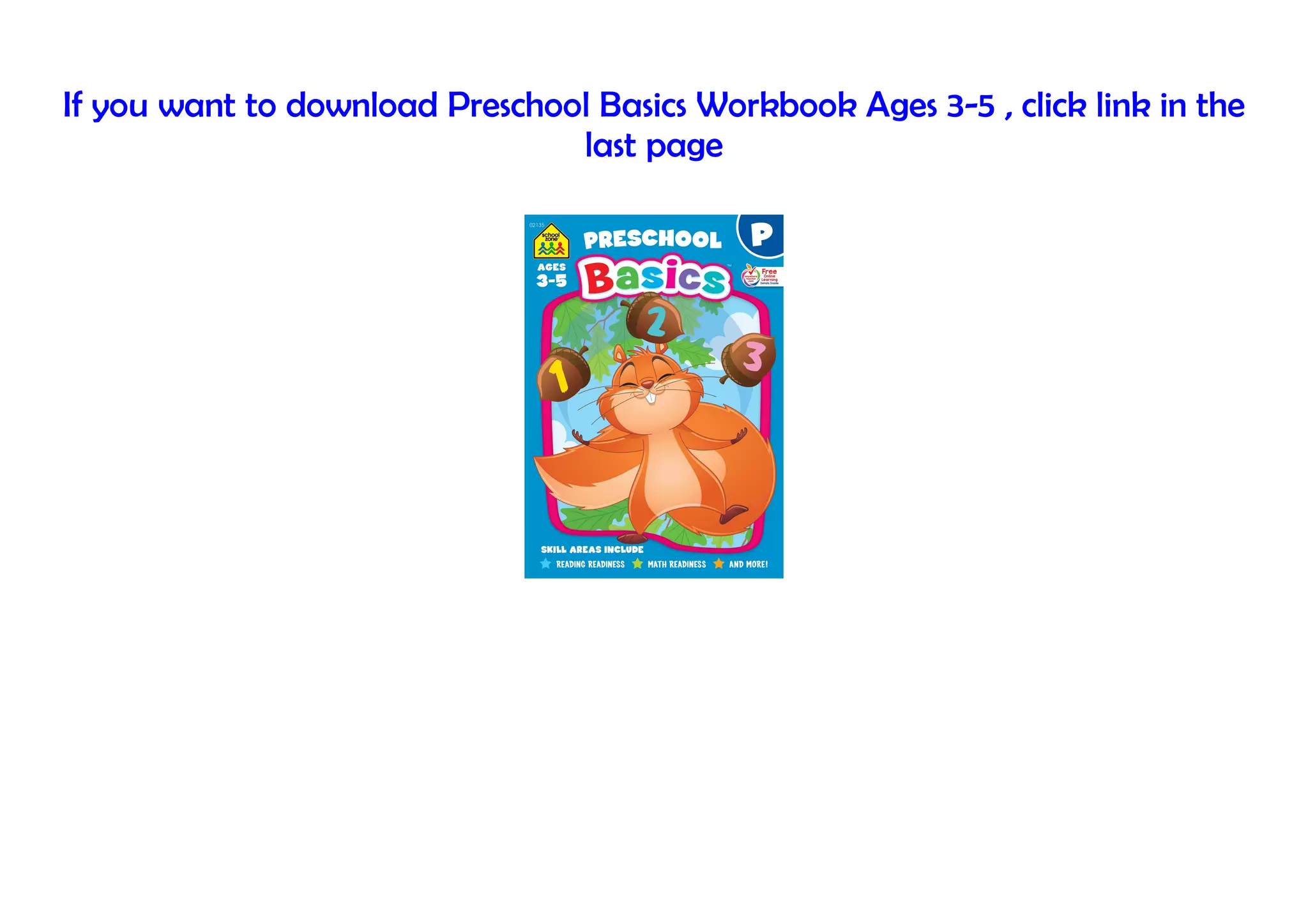 [PDF] Preschool Basics Workbook Ages 3-5 | PPT