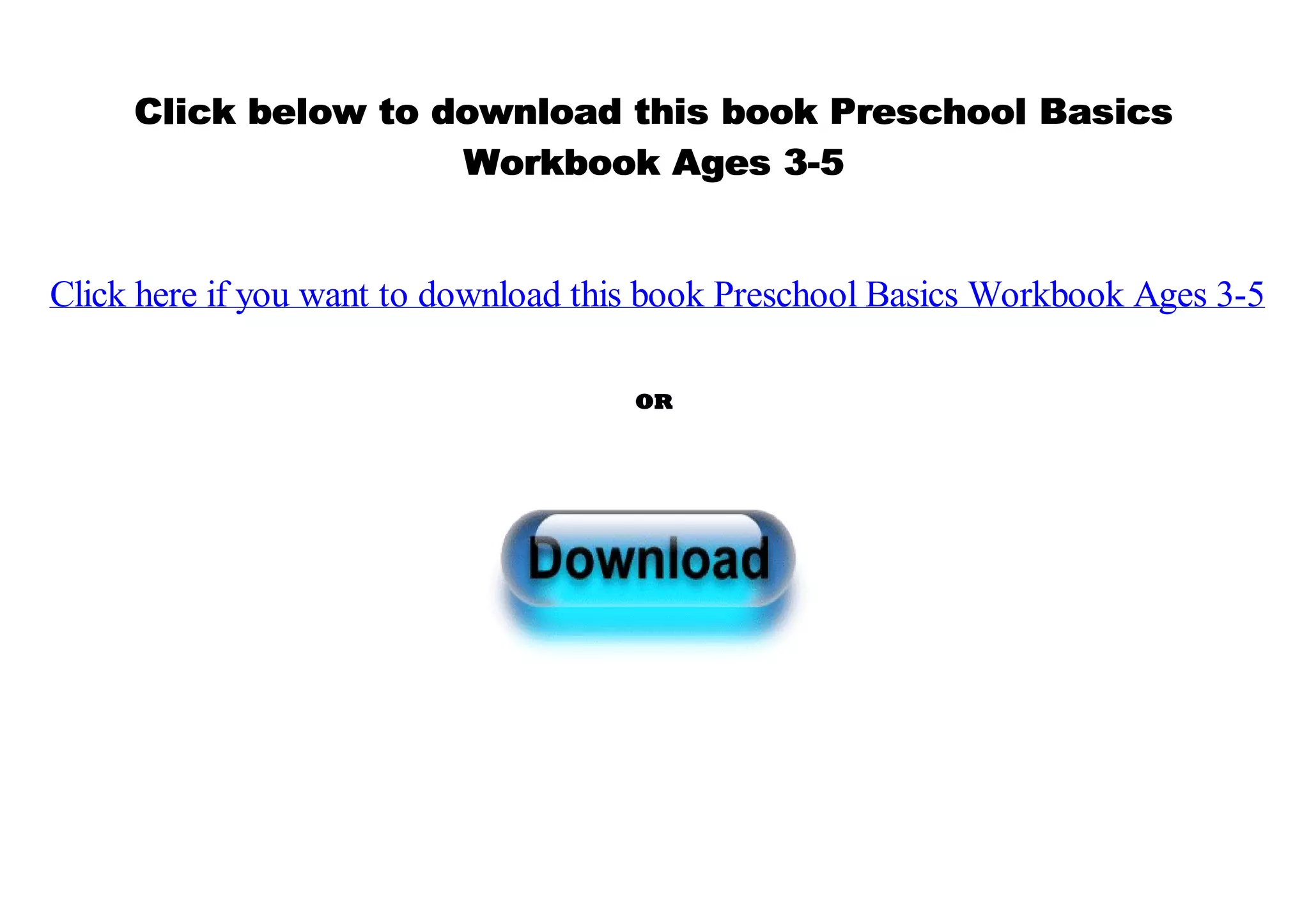 [PDF] Preschool Basics Workbook Ages 3-5 | PPT