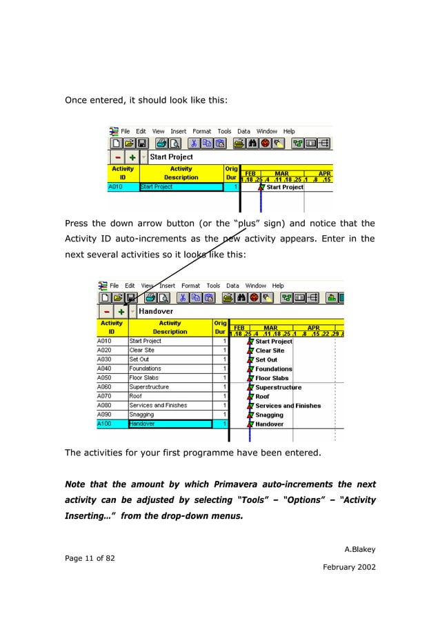 Pdf primavera tutorial | PDF