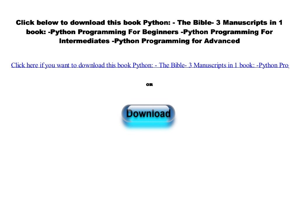 Read Python The Bible 3 Manuscripts In 1 Book Python Programm 6177