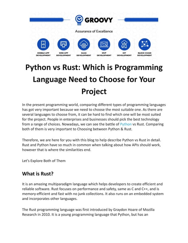 Python vs Rust_ Which is Programming Language Need to Choose for Your ...