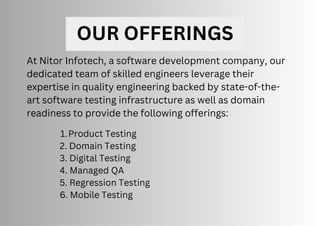 Quality engineering Services | Nitor Infotech | PDF | Computer Software ...