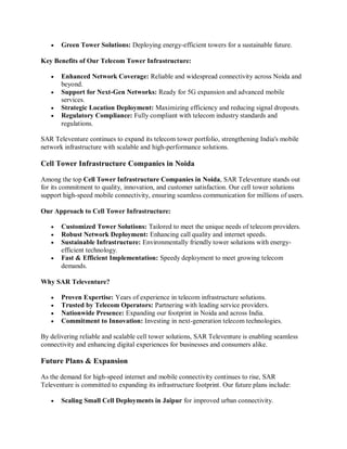 Sar Televenture: Leading Telecom Infrastructure Provider | PDF
