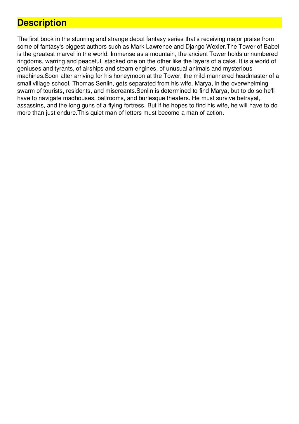 PDF) Senlin Ascends (The Books of Babel #1) Full Book