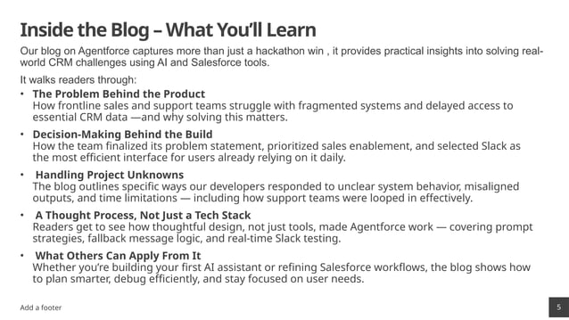 Agentforce – TDX 2025 Hackathon Achievement | PPTX