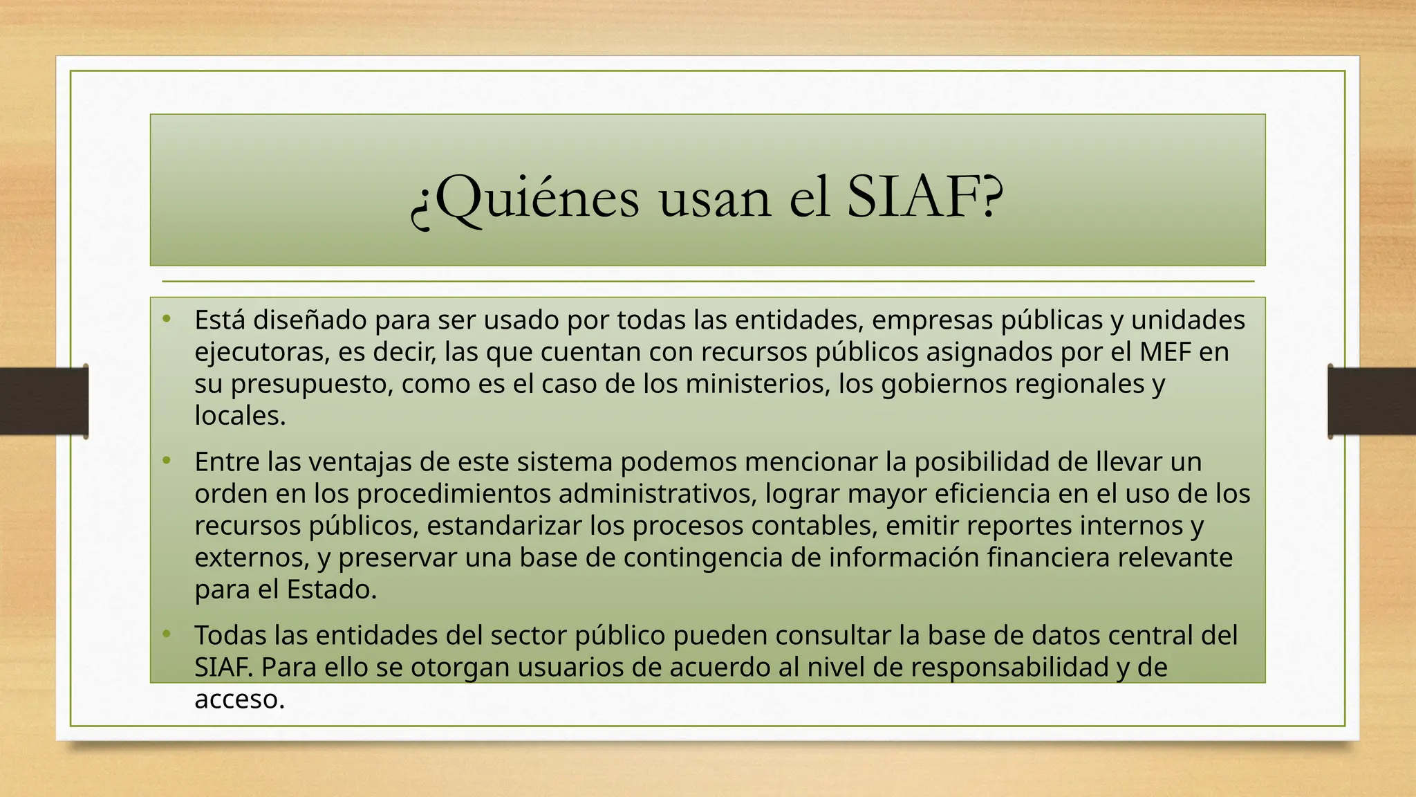 Sistema integrado de administración financiera (siaf) | PPT
