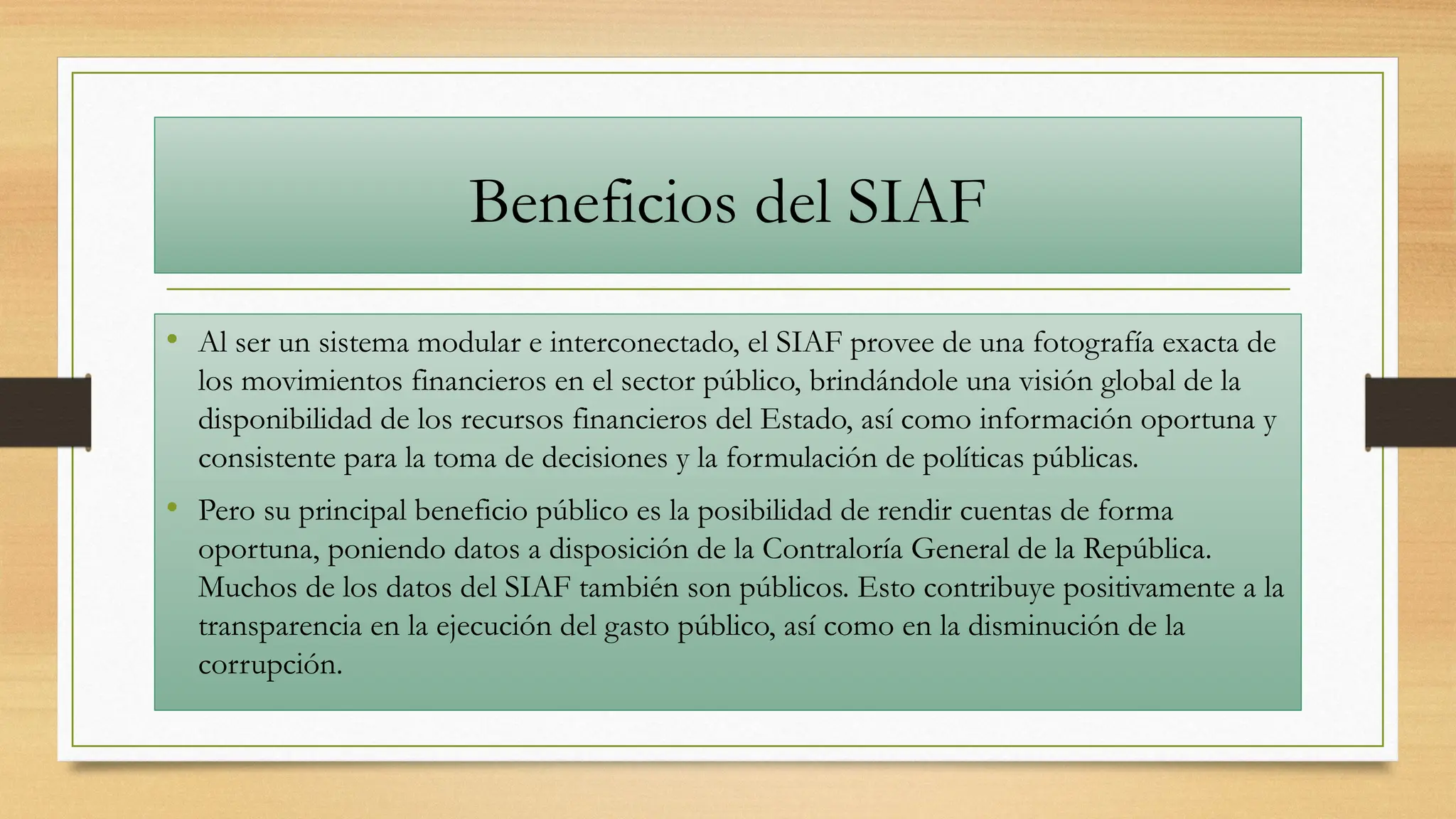 Sistema integrado de administración financiera (siaf) | PPT