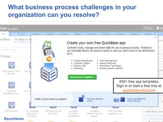 Intuit QuickBase Webinar: Solve More Problems - with QuickBase | PPT