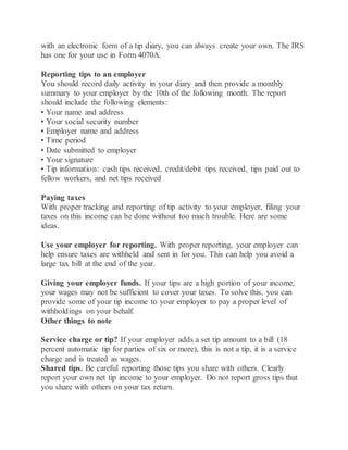 Tips on Tip Reporting | DOCX