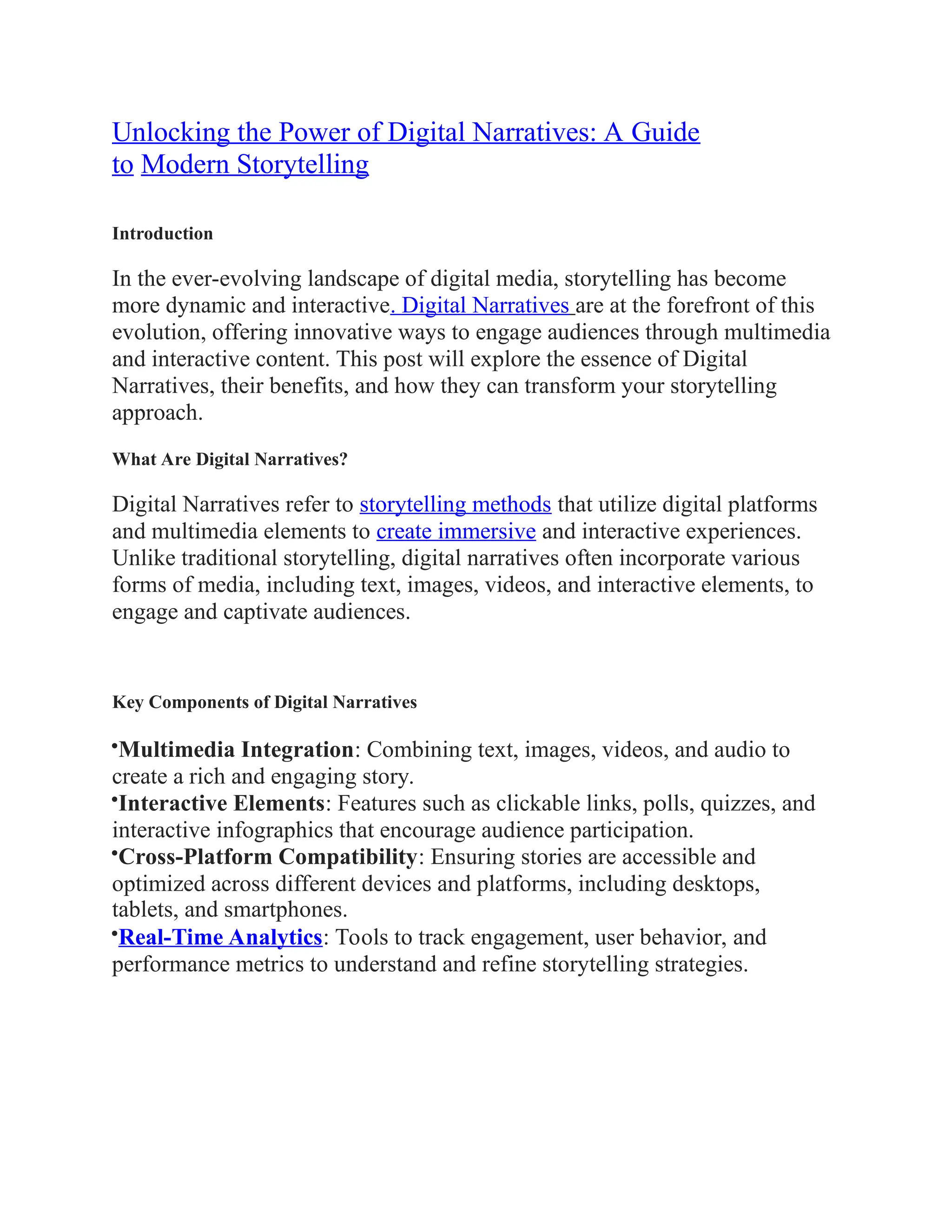 Unlocking the power of Digital Narrative | PDF