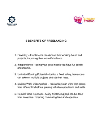 Work Independently and flexibility with freelancing | PDF