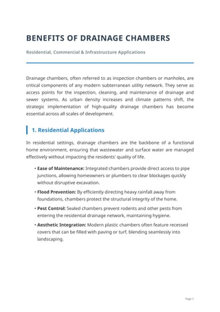 Benefits of Drainage Chambers for Residential, Commercial ...