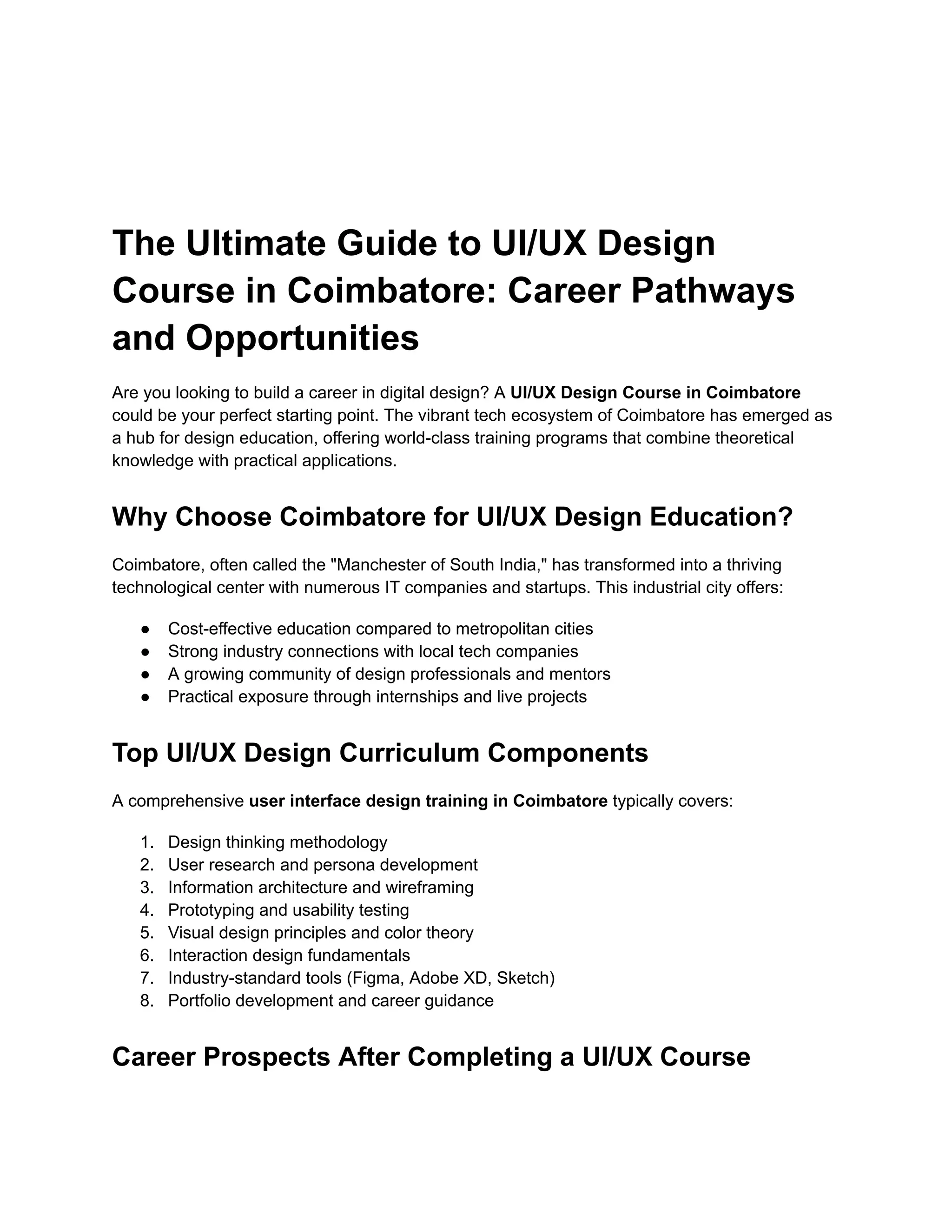 The Ultimate Guide to UI/UX Design Courses in Coimbatore: Launching ...