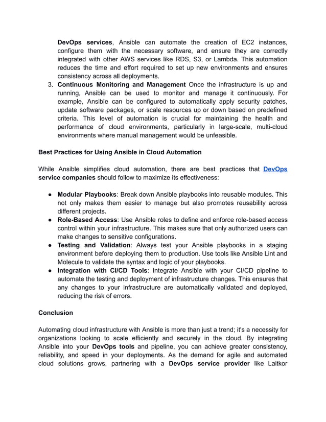 Streamlining Cloud Infrastructure Automation with Ansible | PDF Streamlining Cloud Infrastructure Automation with Ansible | PDF