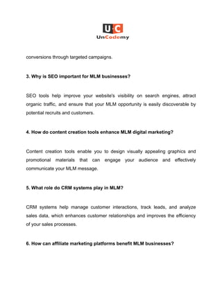 8 Tools to Enhance Your MLM Digital Marketing Efforts | PDF