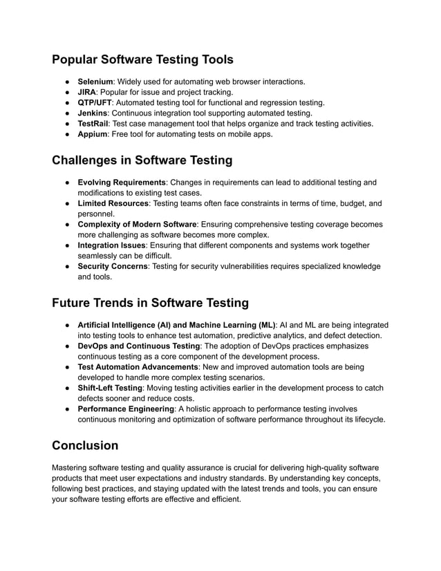 Mastering Software Testing: The Ultimate Guide to Quality Assurance | PDF