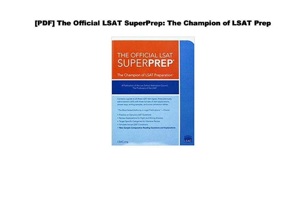 [txt] The Official LSAT SuperPrep: The Champion of LSAT Prep
