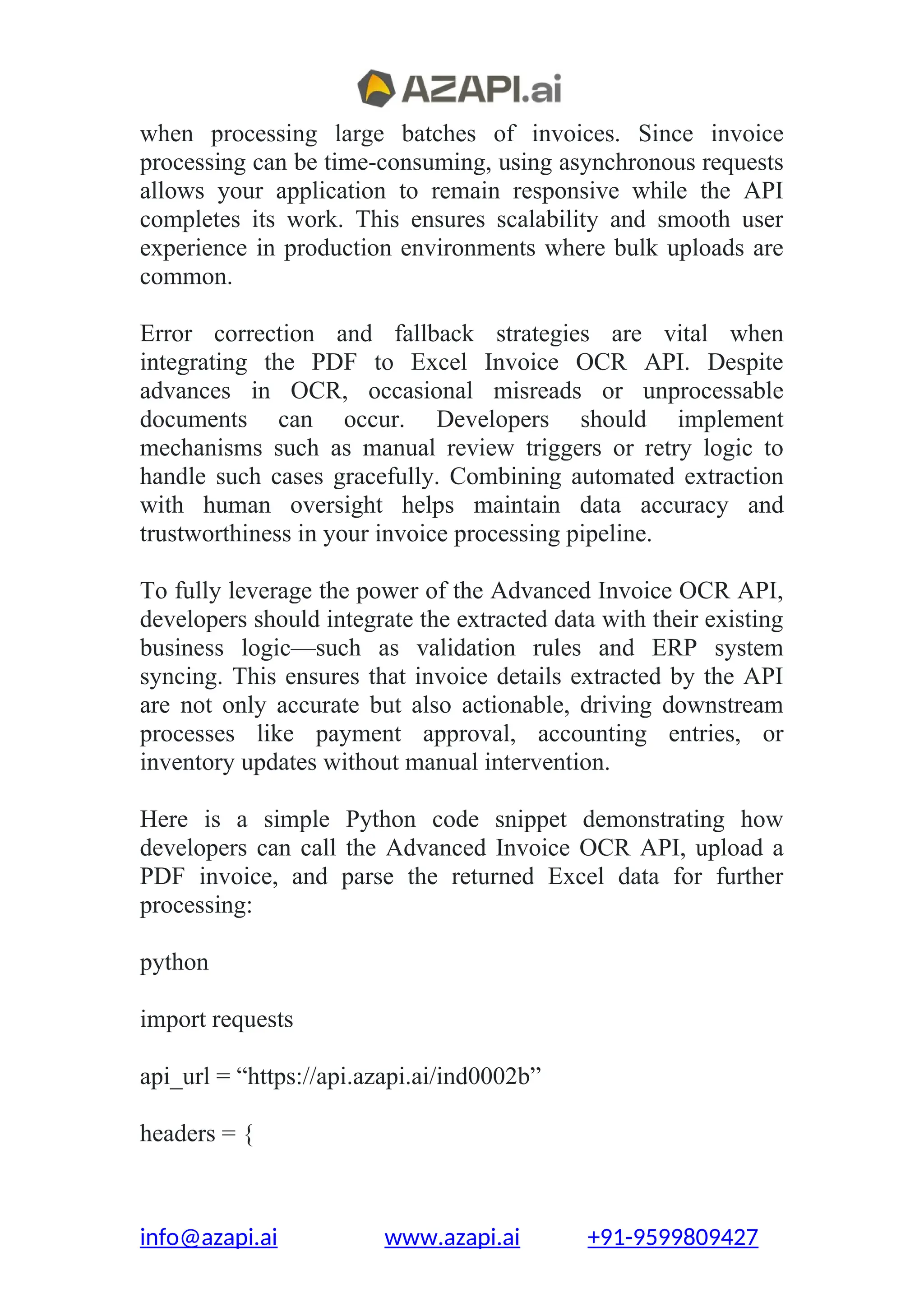 PDF to Excel Invoice OCR API For Seamless Invoice Data Extraction | DOCX