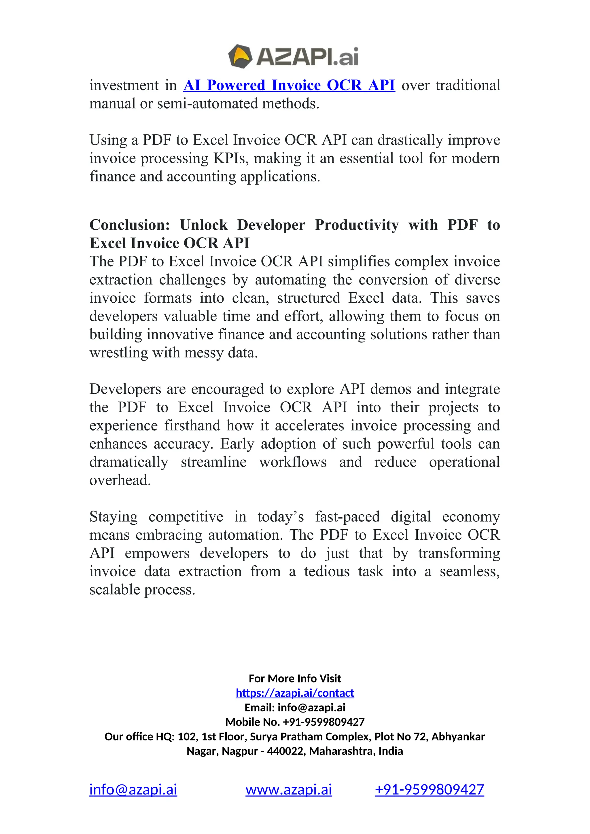 PDF to Excel Invoice OCR API For Seamless Invoice Data Extraction | DOCX