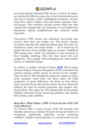 PDF to Excel Invoice OCR API For Seamless Invoice Data Extraction | DOCX